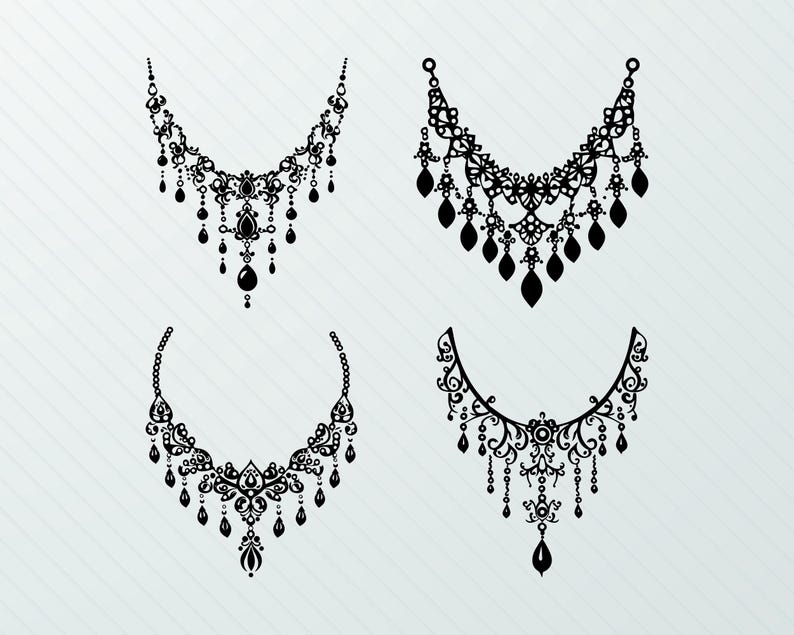 Necklace Svg Png, Necklace Clipart, Necklace Silhouette, Necklace Decal ...