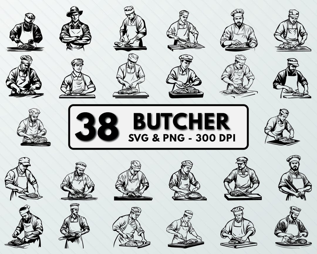 Butcher Svg Png, Butcher Clipart, Butcher Silhouette, Butcher Decal ...