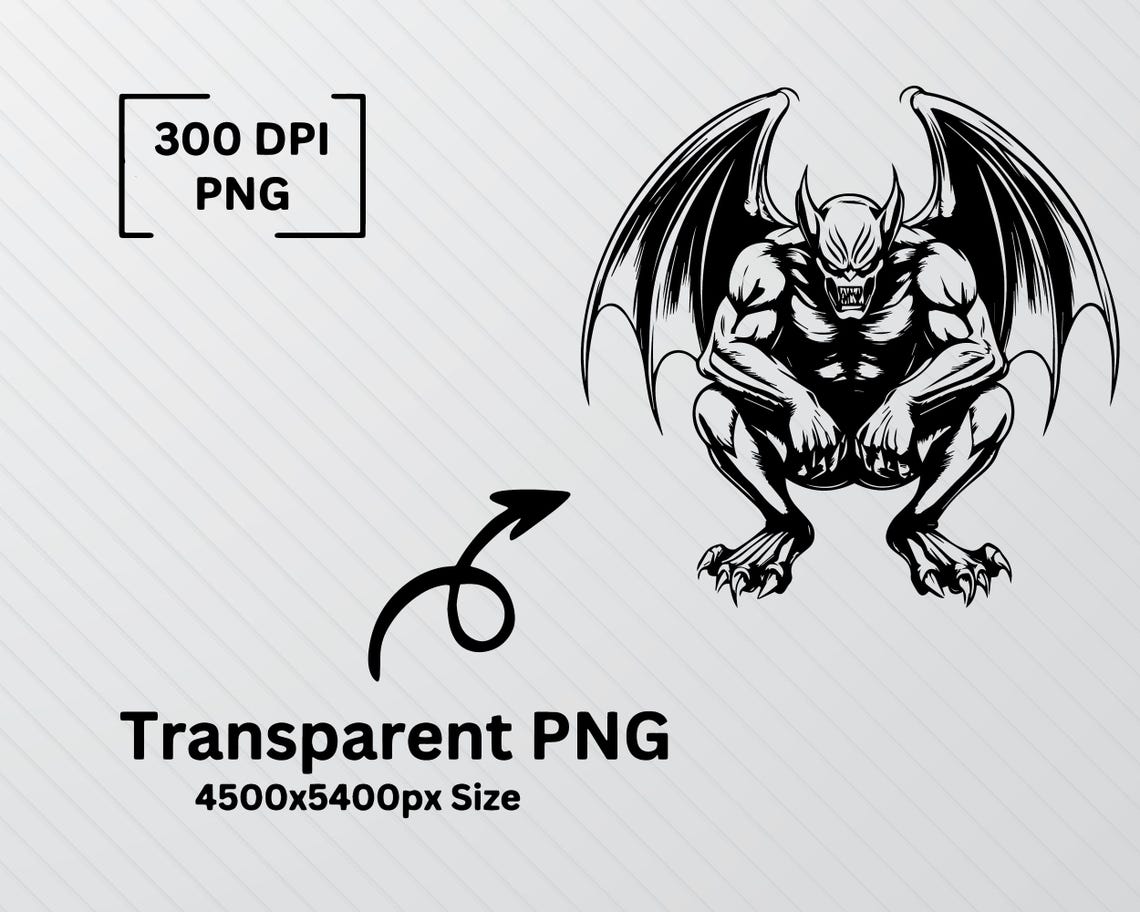 Gargoyle Silhouette Vector Bundle: Outlines Cut Files (SVG, PNG) - Etsy