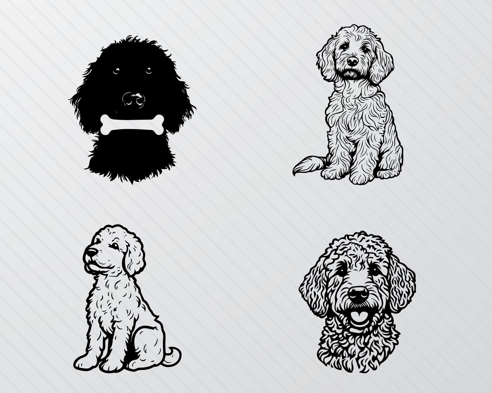 Goldendoodle SVG Bundle: Dog Breed Clipart, Vector Art (digital ...