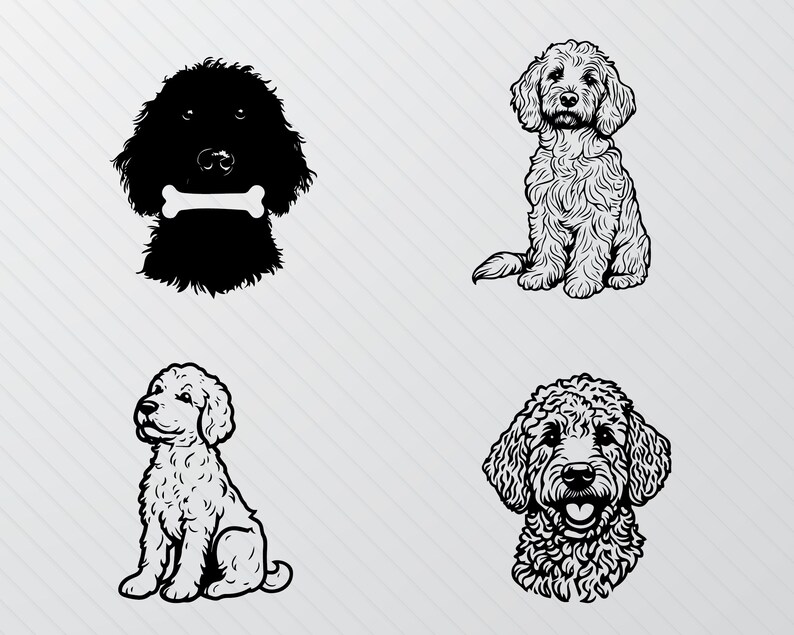 Goldendoodle SVG Bundle: Dog Breed Clipart, Vector Art (digital ...