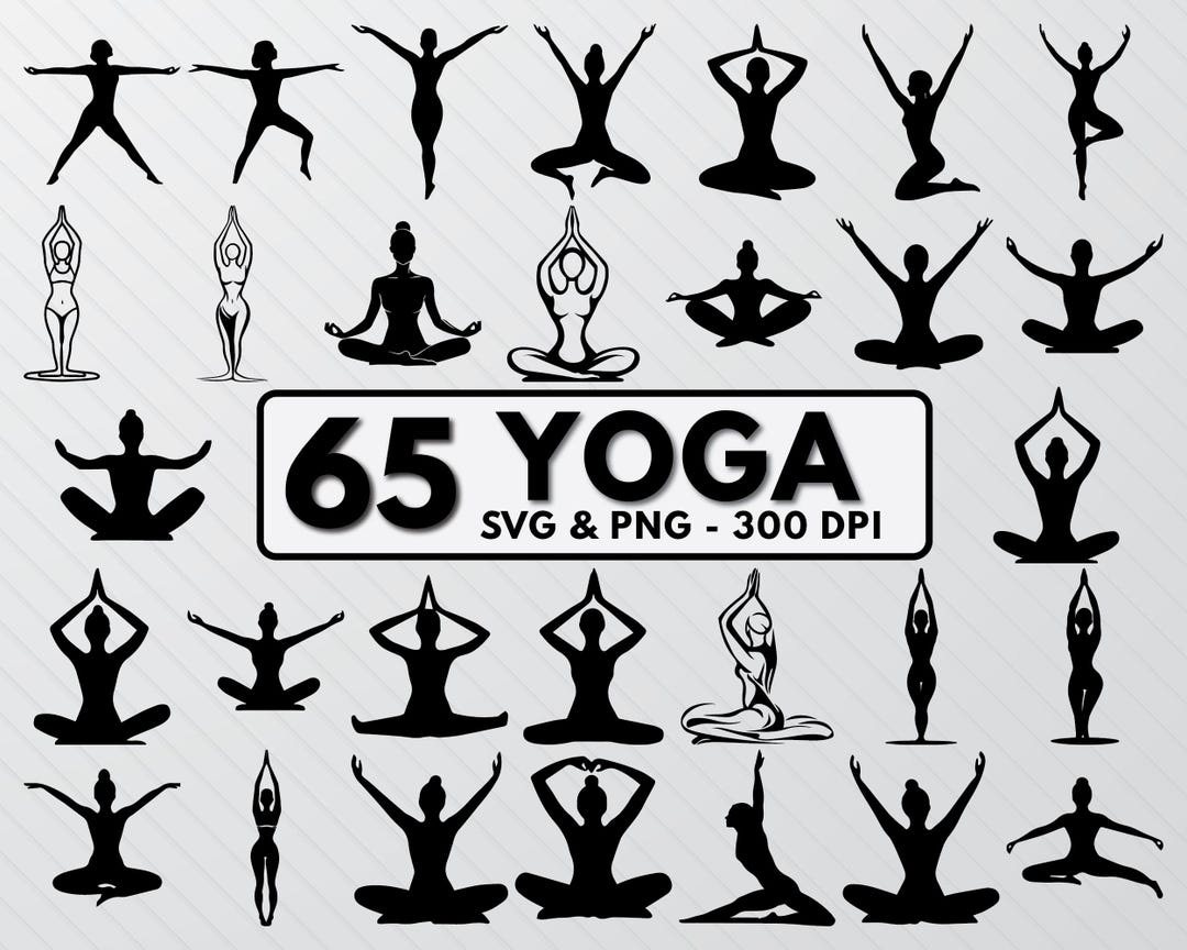 Yoga Pose Silhouette, Women Yoga Svg Bundle, Yoga Clipart, Yoga Png ...