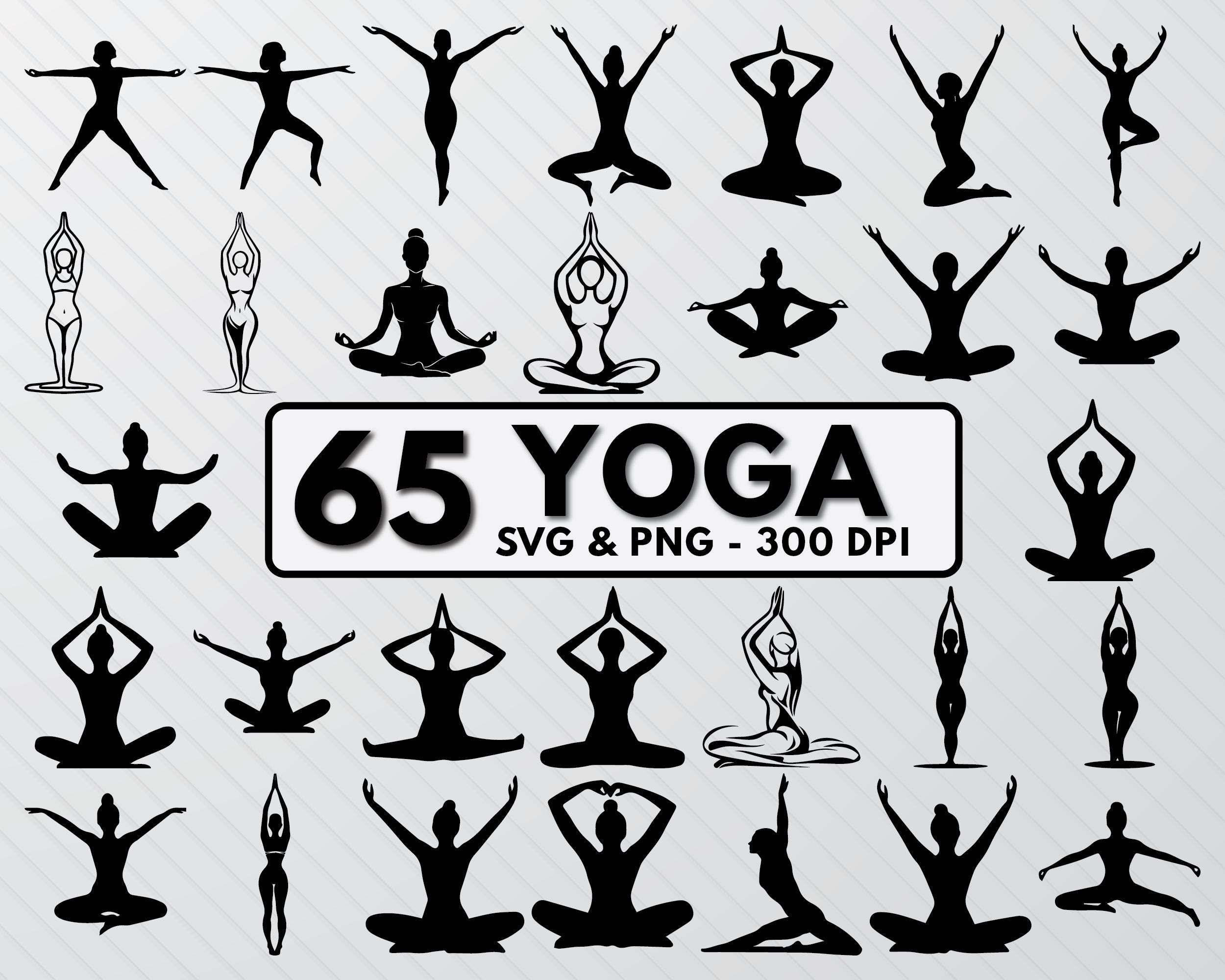 Yoga Pose Silhouette, Women Yoga Svg Bundle, Yoga Clipart, Yoga Png ...