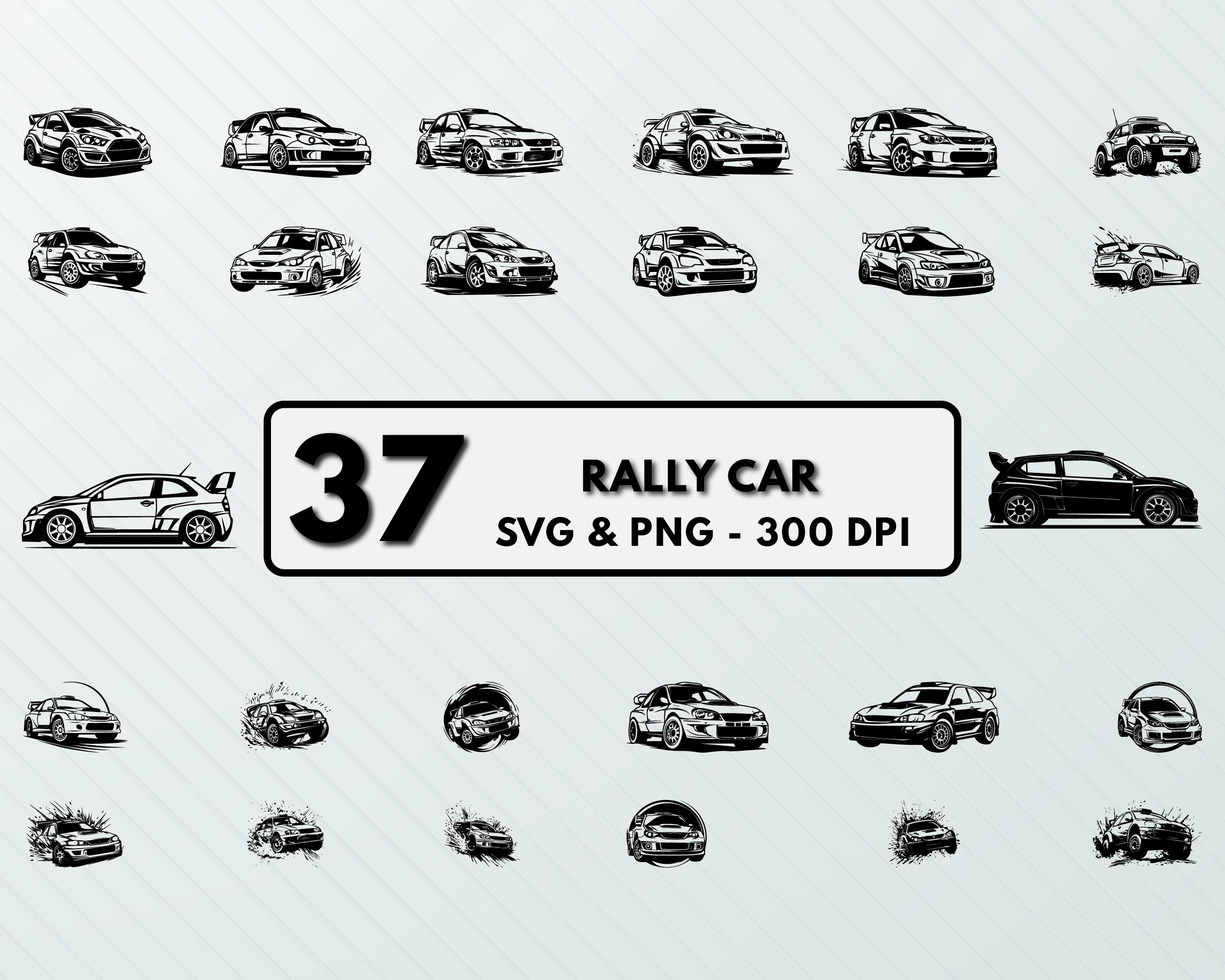Rally Car Clipart: SVG, PNG, Decal, Vector Art (digital Download) - Etsy