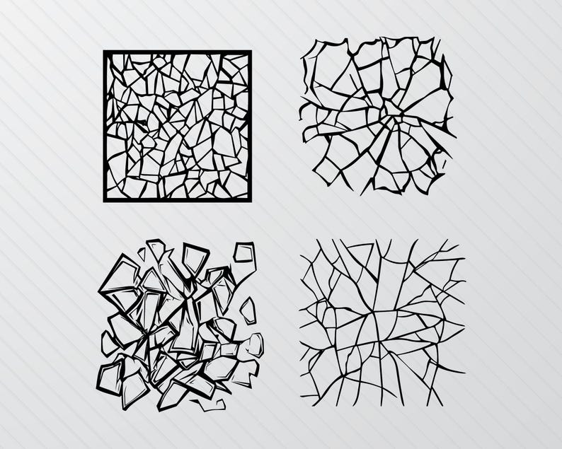 Shattered Glass SVG Bundle: Cracked Glass Clipart (PNG, Vector) - Etsy