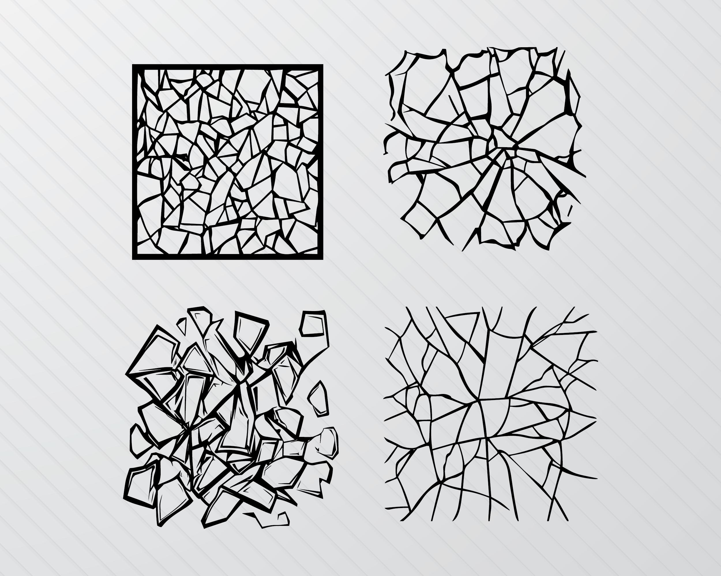 Shattered Glass Svg Bundle, Shattered Glass Silhouette Cut File ...