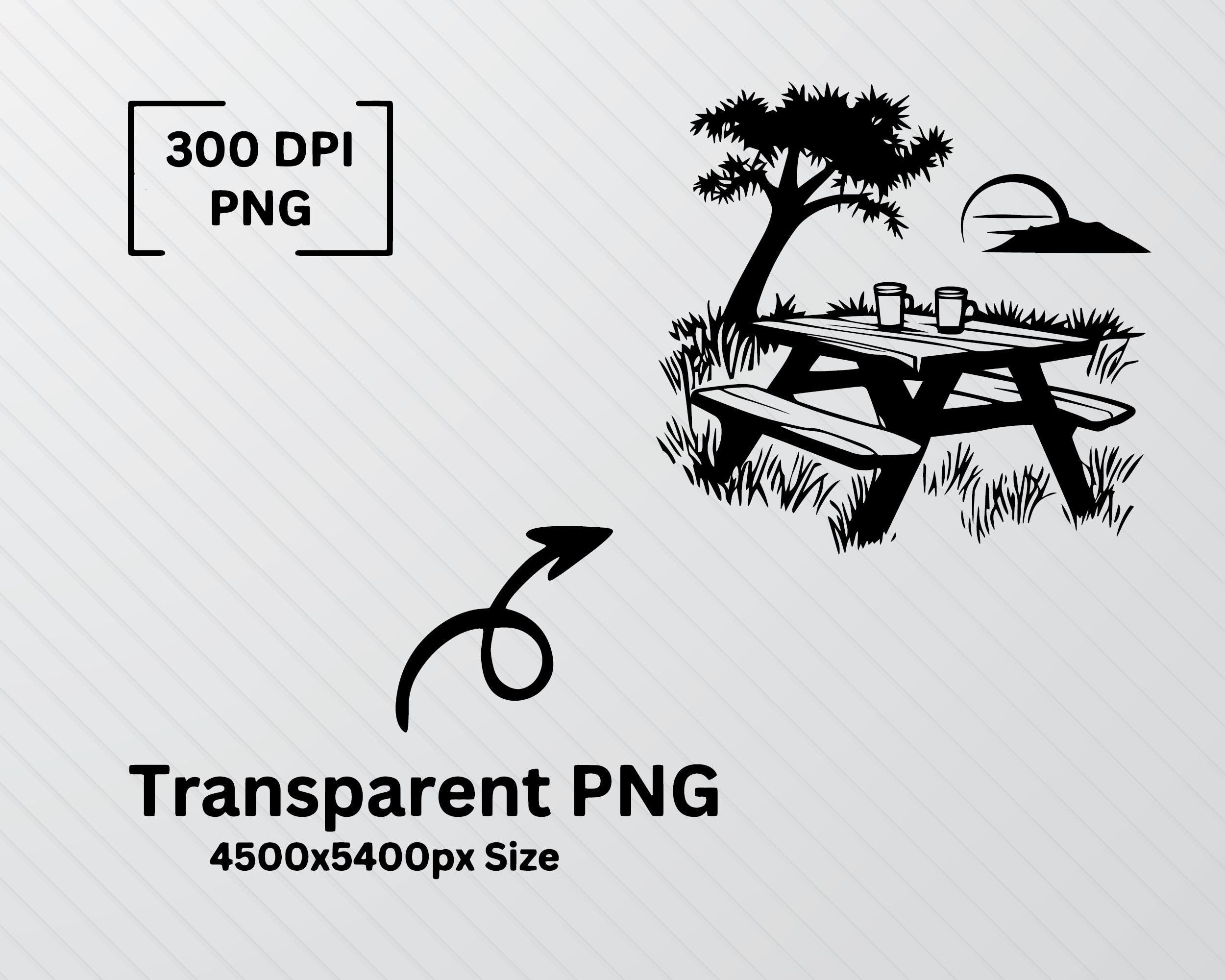 Picnic Table PNG, Picnic Table Silhouette SVG, Picnic Table Vector ...