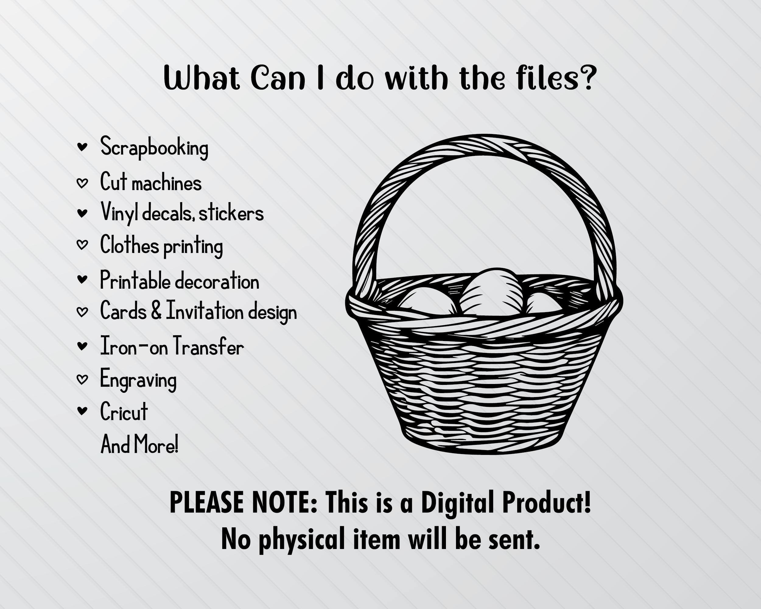 Wicker Basket Silhouette Svg, Basket Wicker Svg Bundle Cut File, Food ...