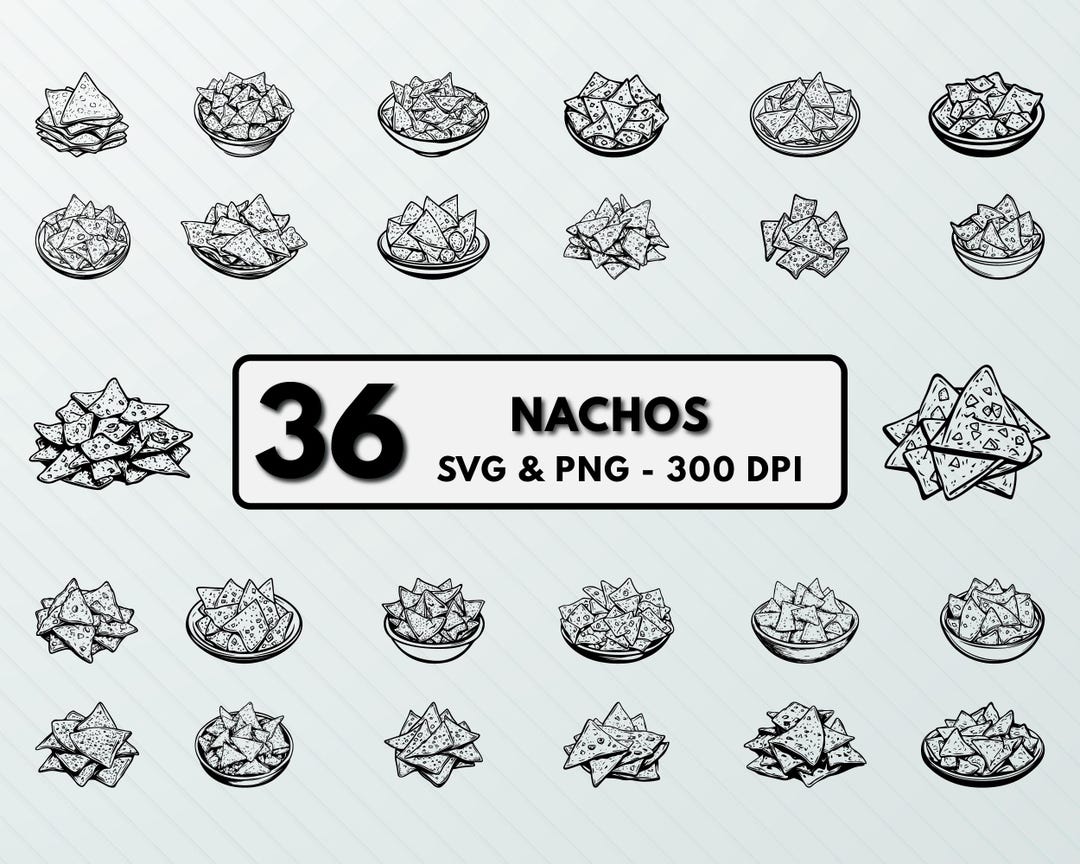 Nachos SVG PNG Clipart: Vector Cut Files, Decal Icon - Etsy