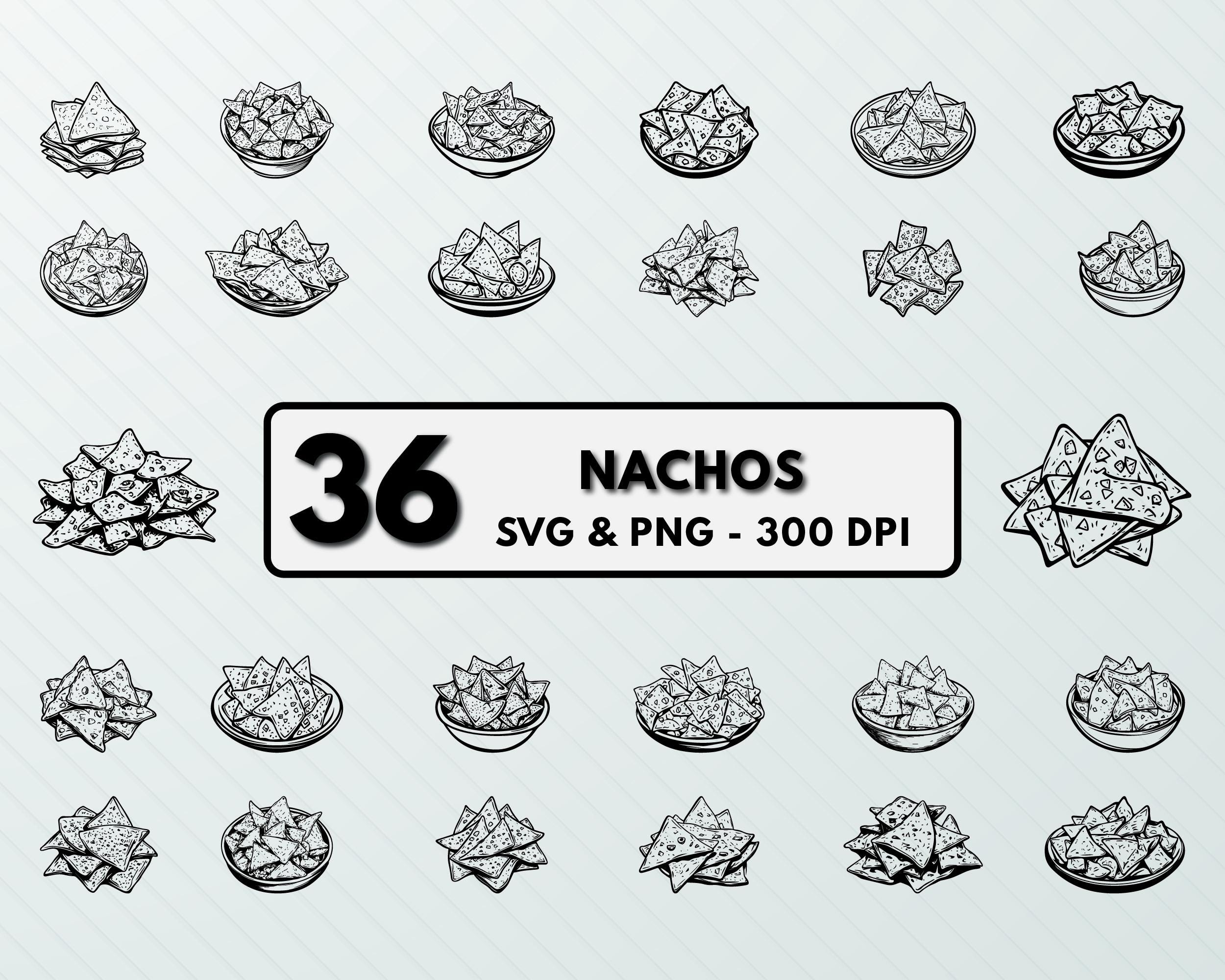 Nachos SVG PNG Clipart: Vector Cut Files, Decal Icon - Etsy