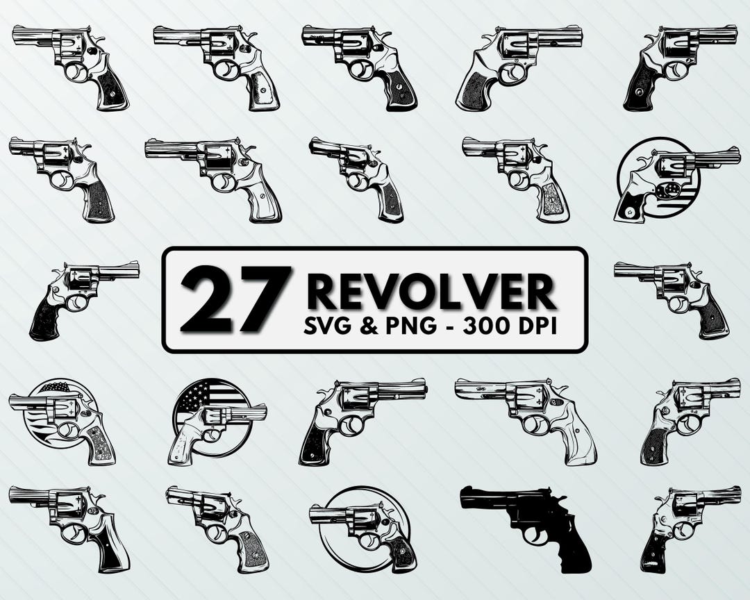 Revolver Svg Png, Revolver Clipart, Revolver Silhouette, Decal ...