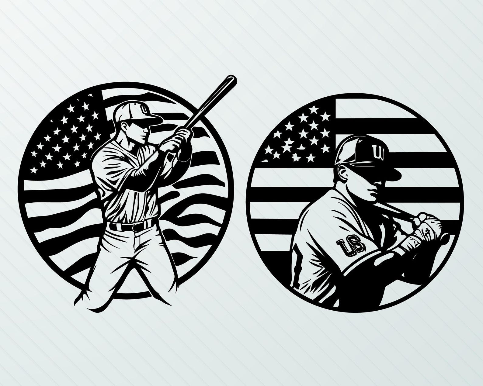 Baseball SVG Bundle: Vector Clipart, Outline, Silhouette (digital ...