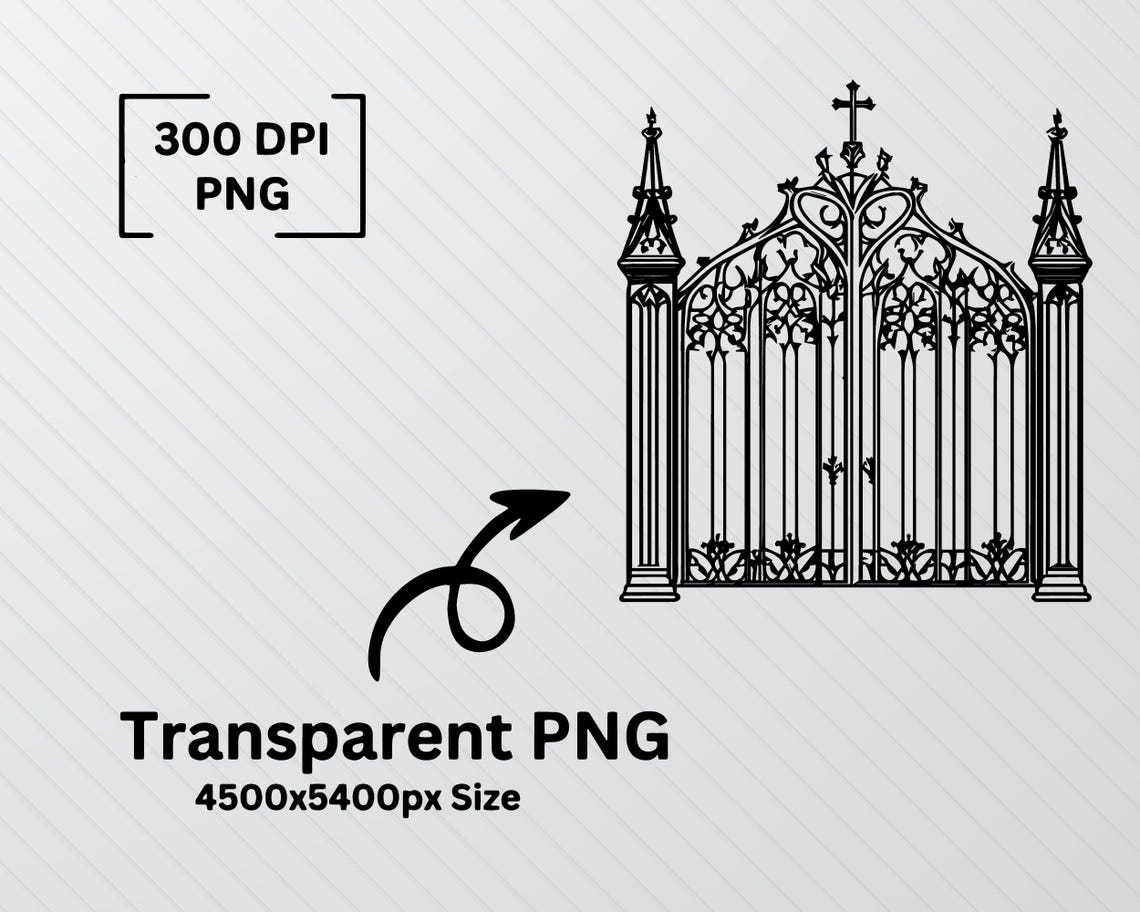 Gothic Gate SVG Bundle: Silhouette Art, Cricut Cut Files - Etsy