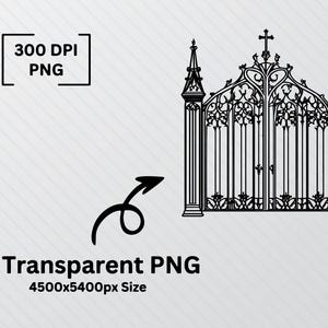 Gothic Gate SVG Bundle: Silhouette Art, Cricut Cut Files - Etsy