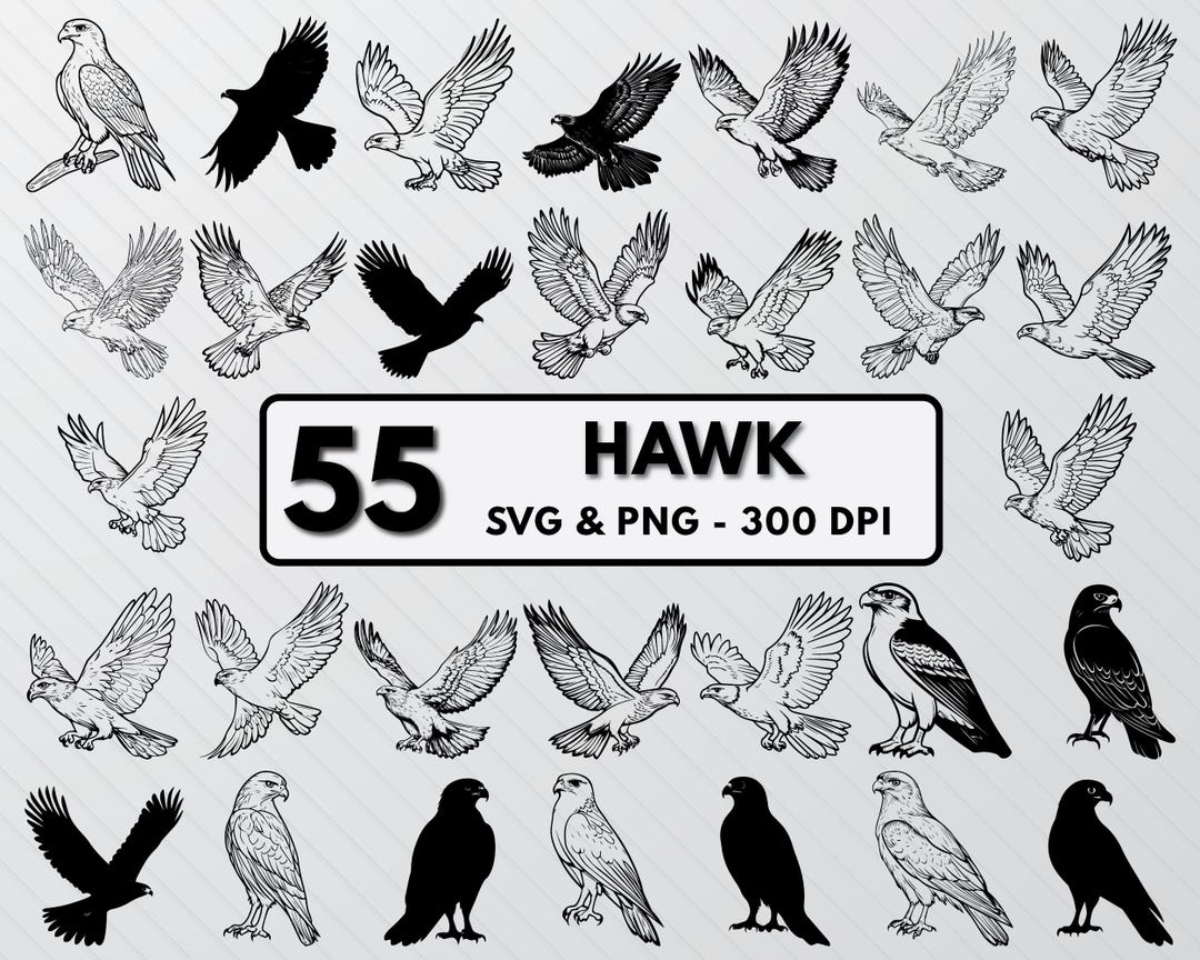Hawk Silhouette Svg, Hawk Svg Bundle Cut File, Hawk Head Clipart, Hawk ...