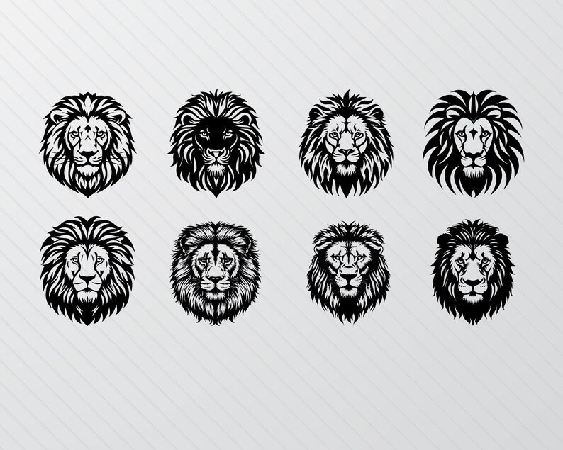 Lion Silhouette, Lion Svg Bundle, Baby Lion Clipart, Cute Lion Icon Png ...
