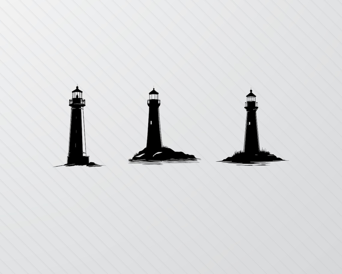 Lighthouse Silhouette Svg, Lighthouse Svg Bundle Cut File, Lighthouse ...