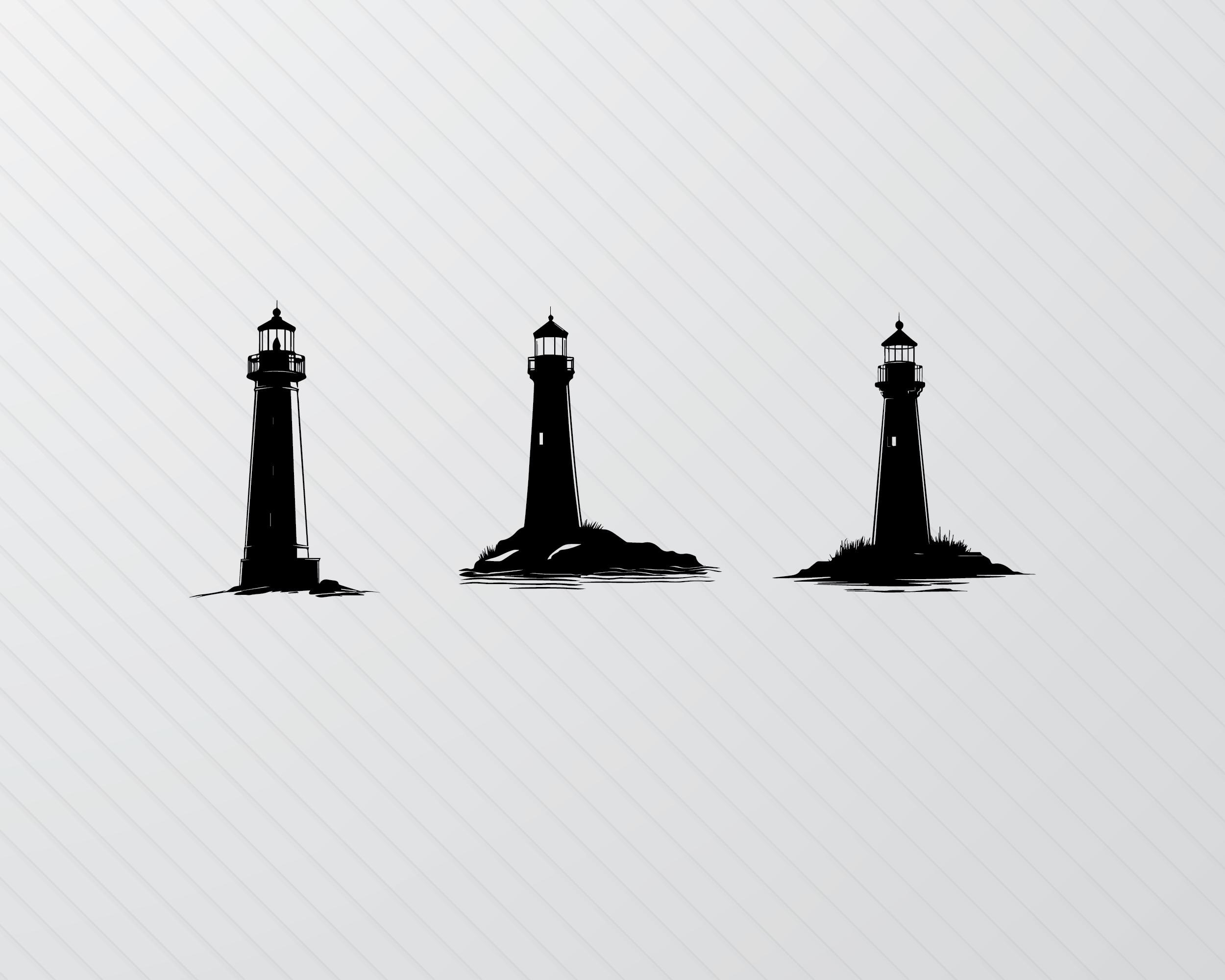 Lighthouse Silhouette Svg, Lighthouse Svg Bundle Cut File, Lighthouse ...
