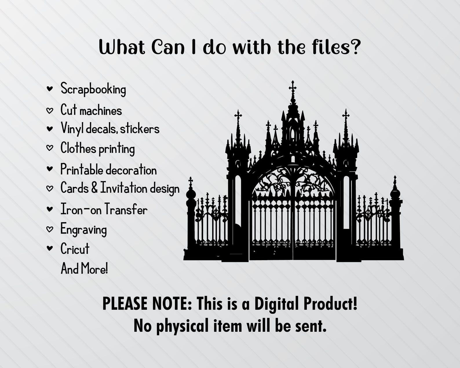 Gothic Gate SVG Bundle: Silhouette Art, Cricut Cut Files - Etsy
