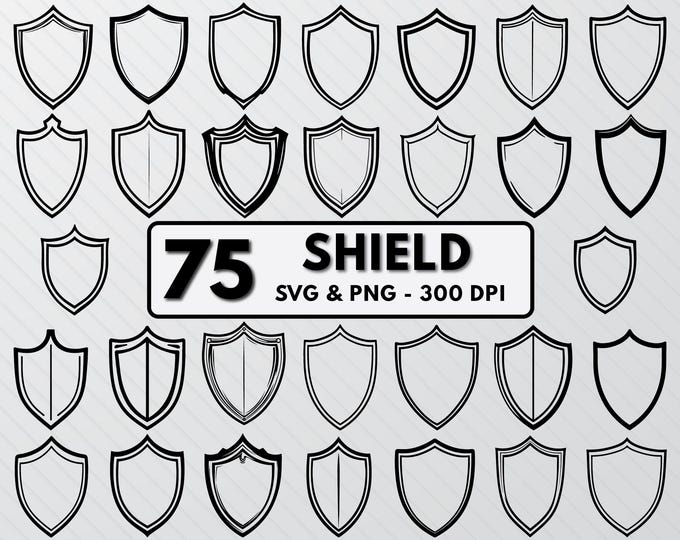Shield & Ribbon Silhouette Vector Pack (digital Download) - Etsy Canada