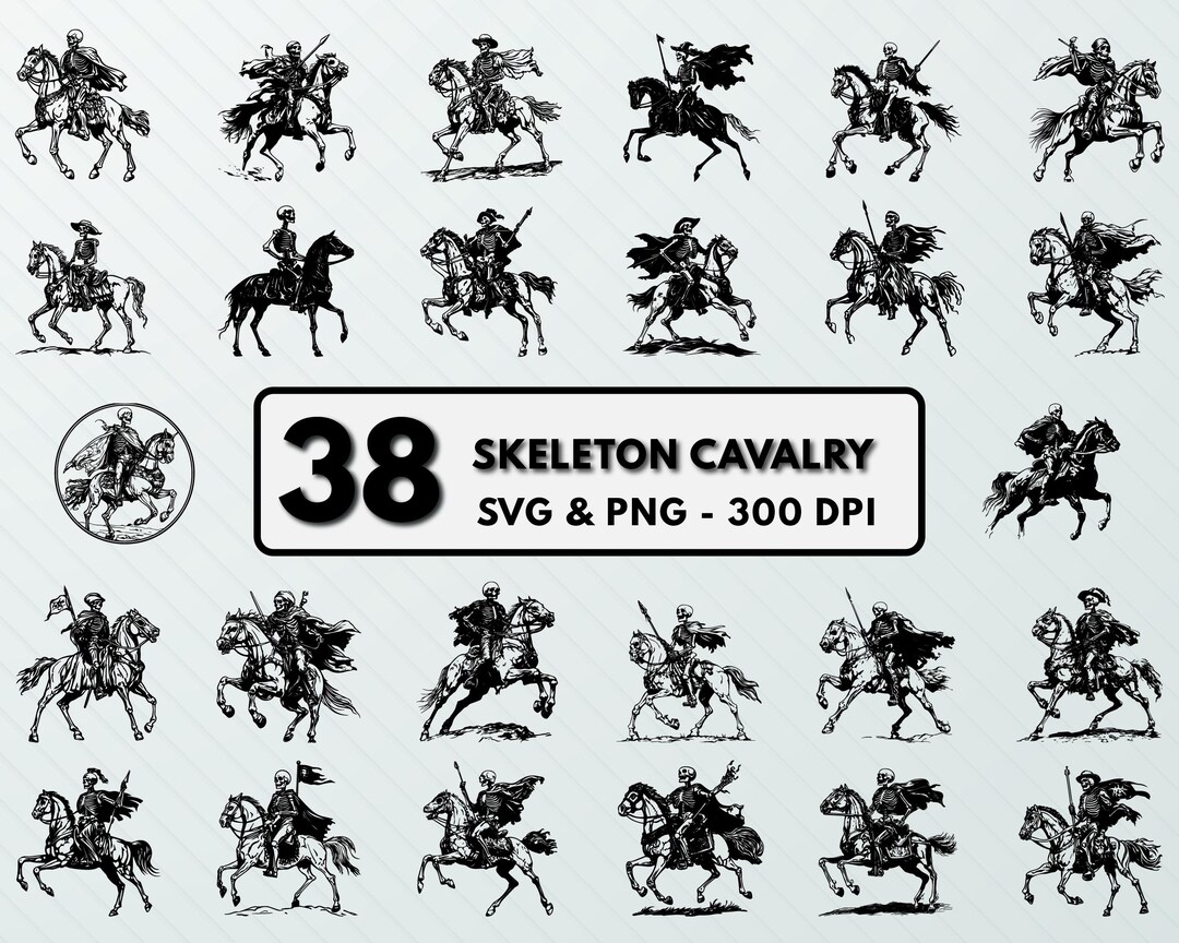 Skeleton Cavalry Svg, Skeleton Cavalry Png, Skeleton Cavalry Clipart ...