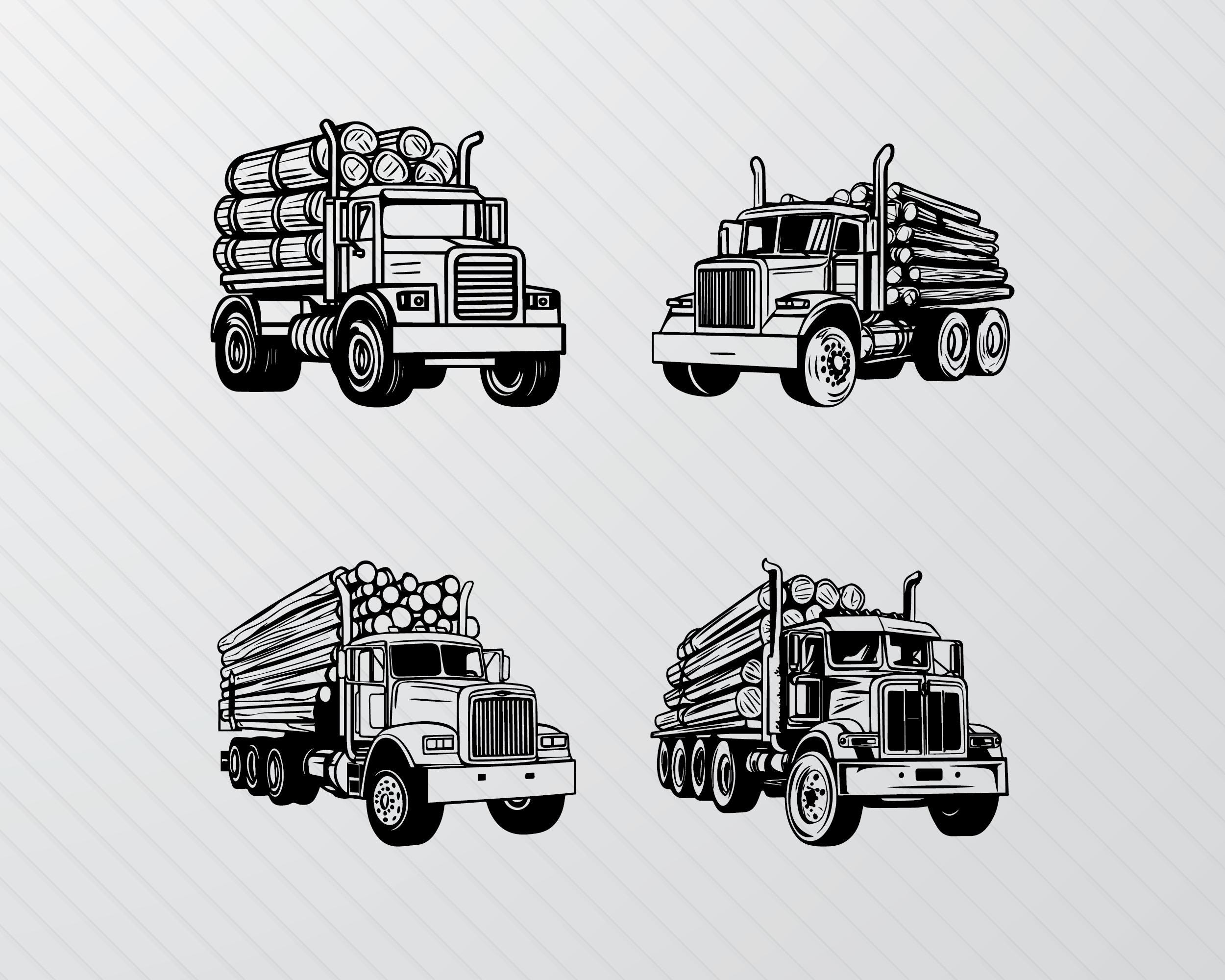 Logging Truck SVG Bundle: Trucker Vector Clipart (PNG, SVG) - Etsy