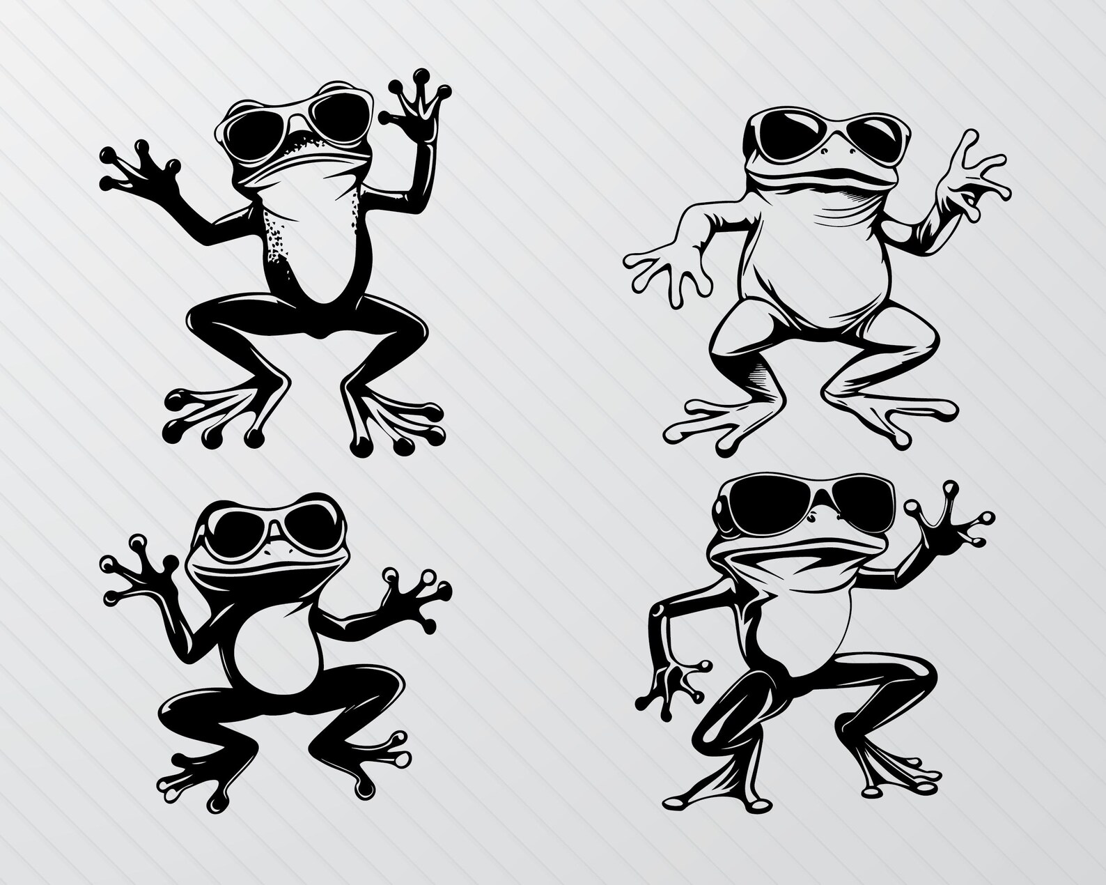 Cute Frog Dancing Svg Bundle, Cute Frog Dancing Silhouette, Funny ...