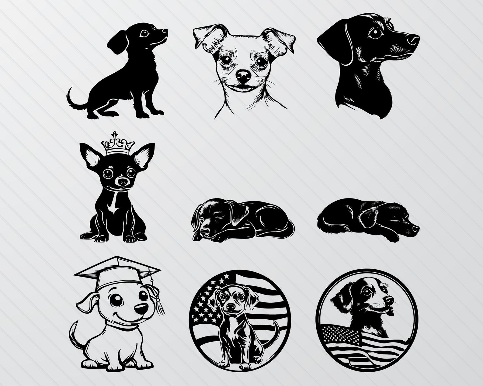Chiweenie Svg Bundle, Chiweenie Dog Silhouette Svg, Chiweenie Cut File ...