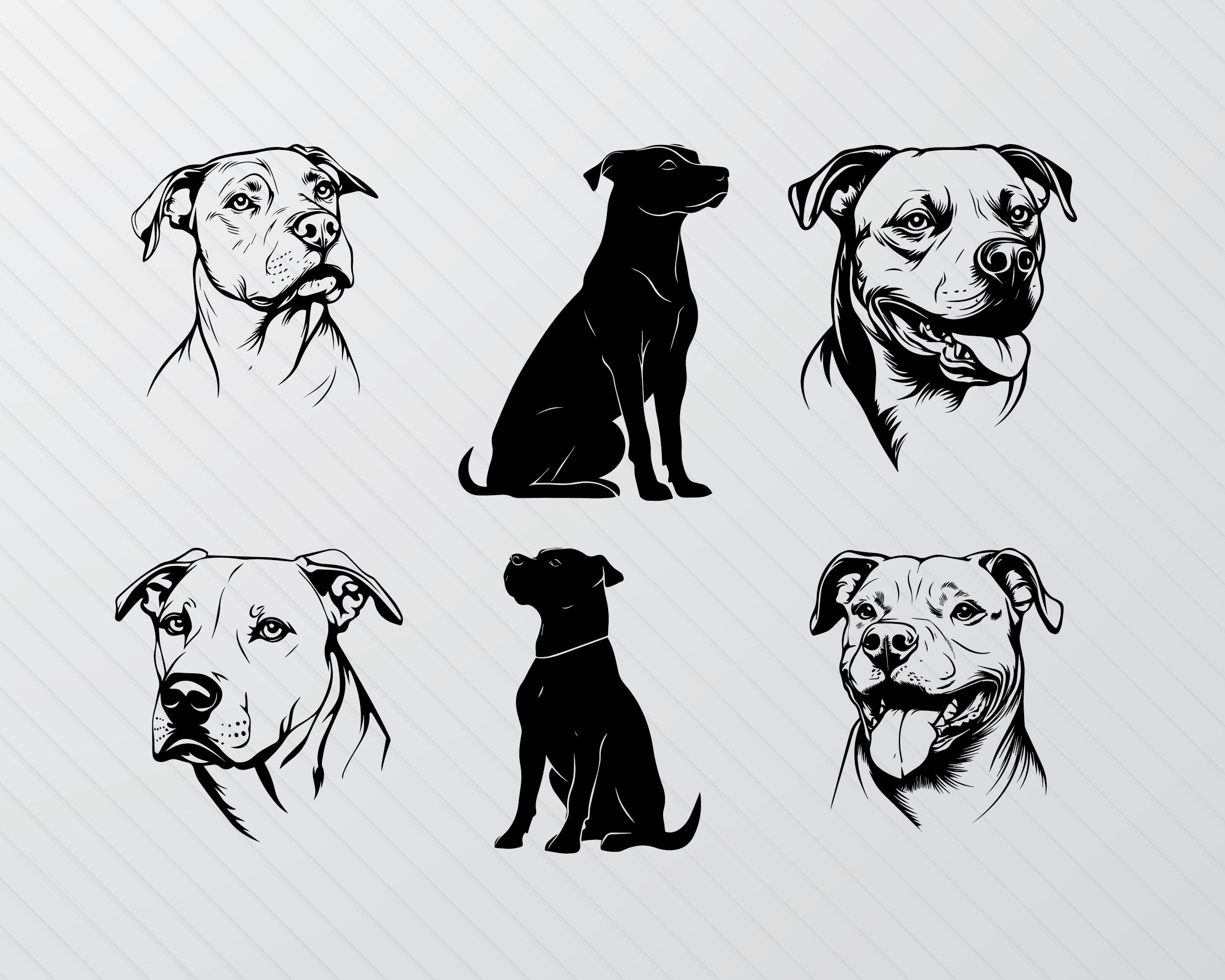 Staffy Silhouette Svg, Staffy Dog Svg Bundle, Dogs Clipart, Staffy Png ...