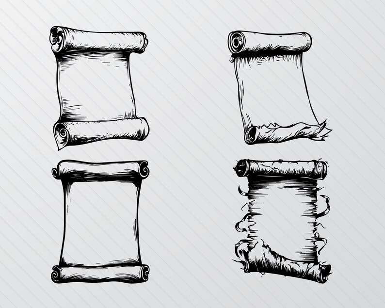 Parchment Svg Bundle Graphic, Parchment Silhouette Art Png, Papyrus Svg ...