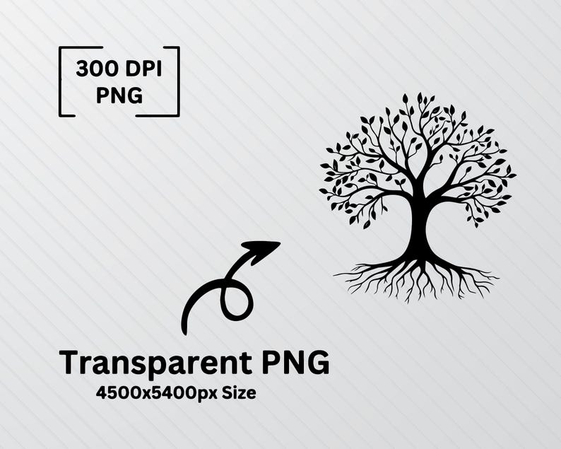 Tree With Roots Silhouette, Tree With Roots Svg Bundle Set, Cute Trees ...