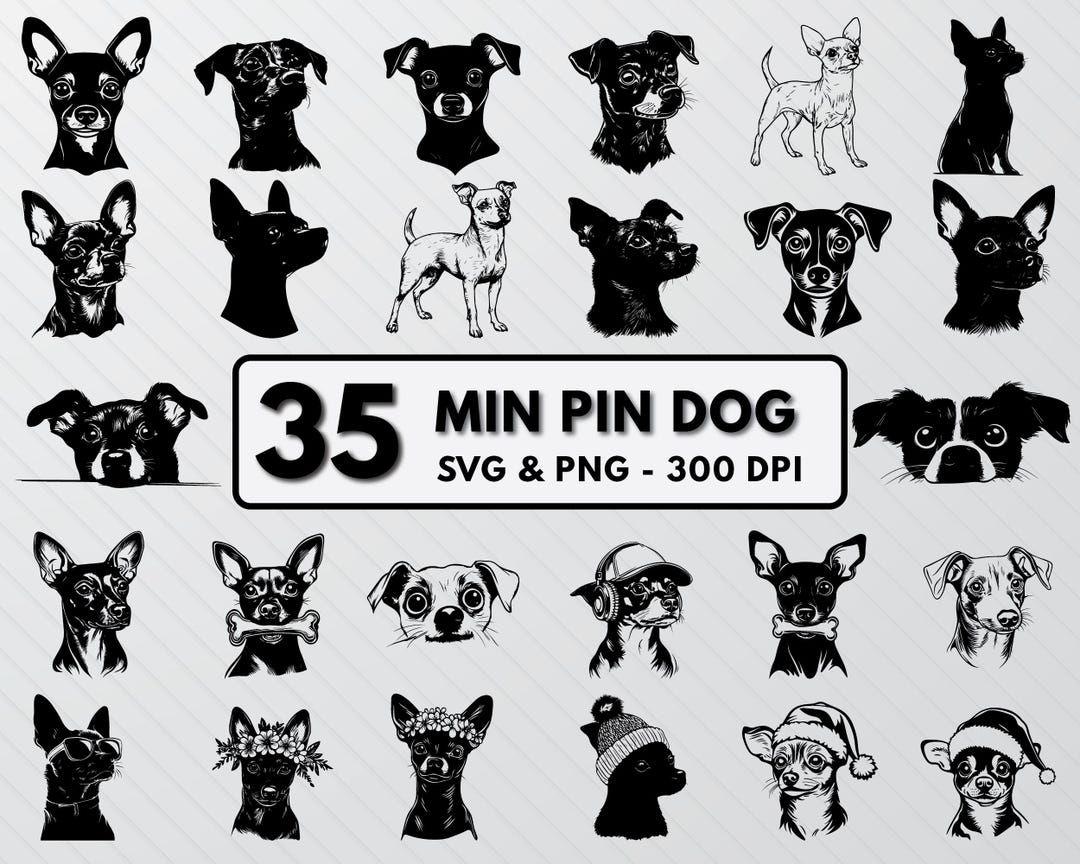 Min Pin Dog Svg Bundle, Min Pin Dog Silhouette, Min Pin Dog Png, Dog ...