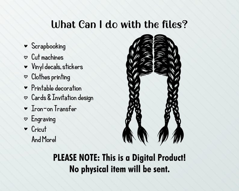 Braids SVG & PNG Clipart: Hair Braid Designs (300 DPI) - Etsy