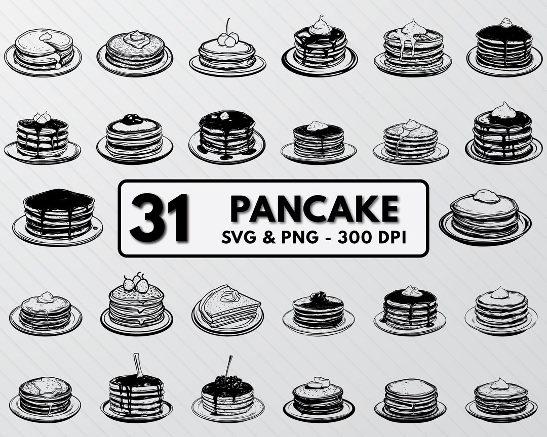 Pancake SVG Bundle: Clipart Silhouette PNG, Cricut Cut File - Etsy UK