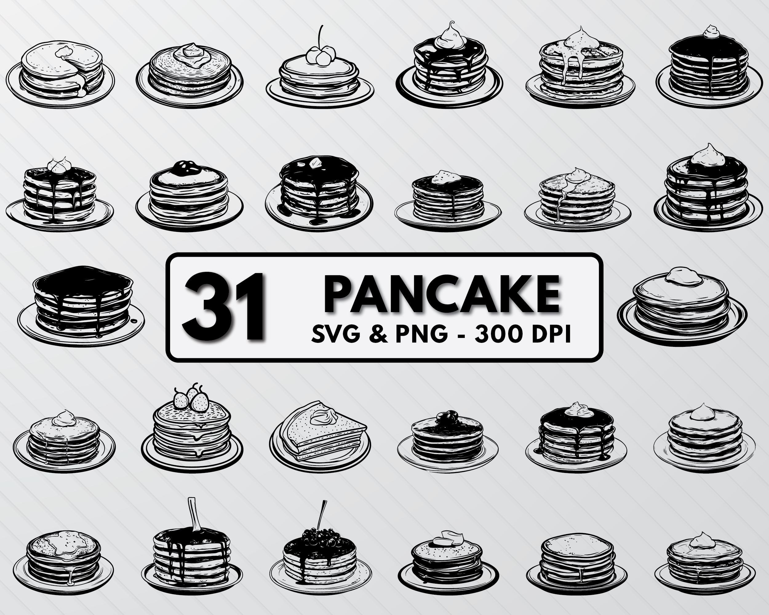 Pancake Svg Bundle, Pancake Silhouette Png, Pancake Svg Design Logo ...