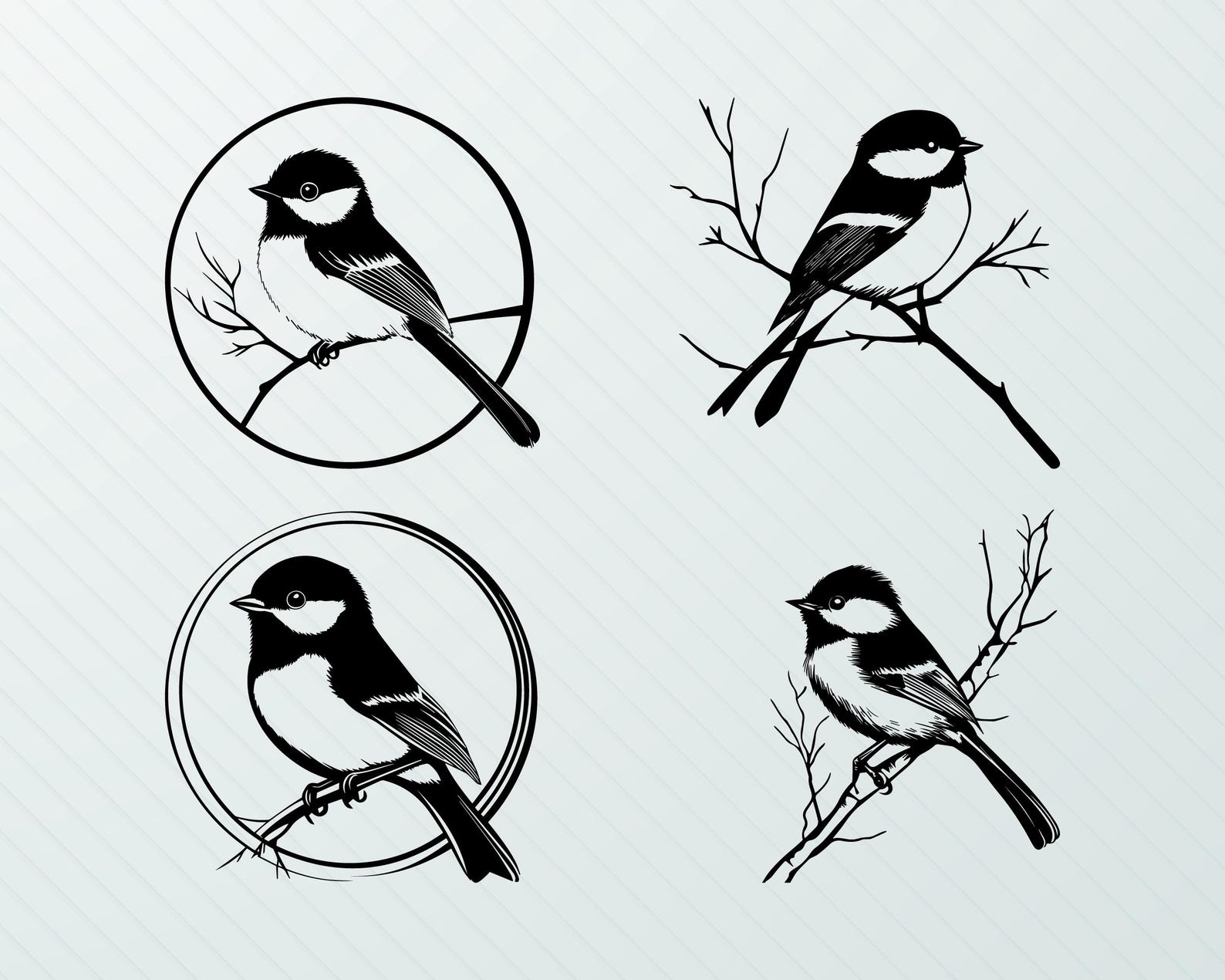 Chickadee SVG PNG Clipart: Bird Silhouette Vector Decal (cut File) - Etsy