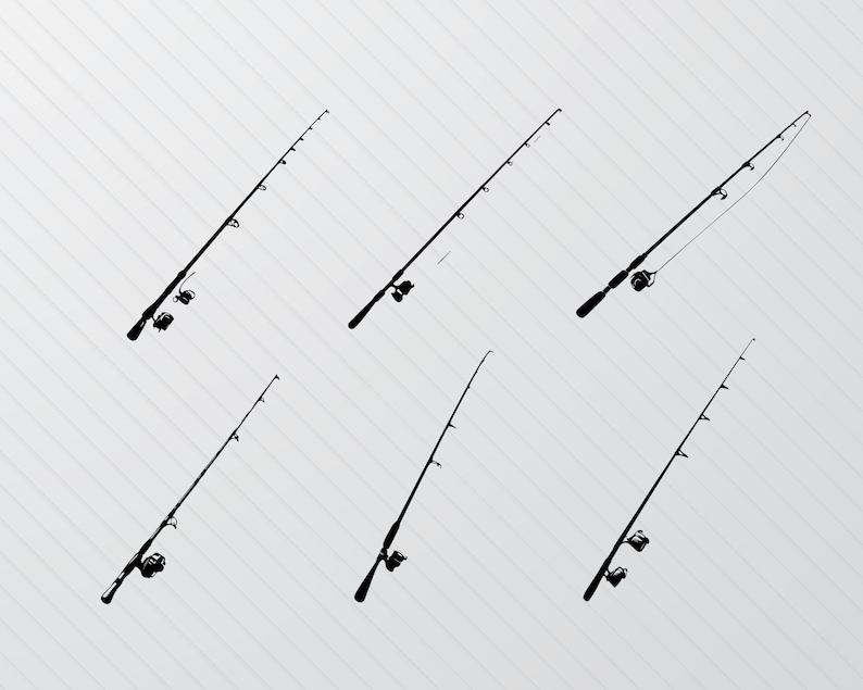 Fishing Rod SVG Clipart: Vector Cut Files, Cricut Designs (PNG) - Etsy ...
