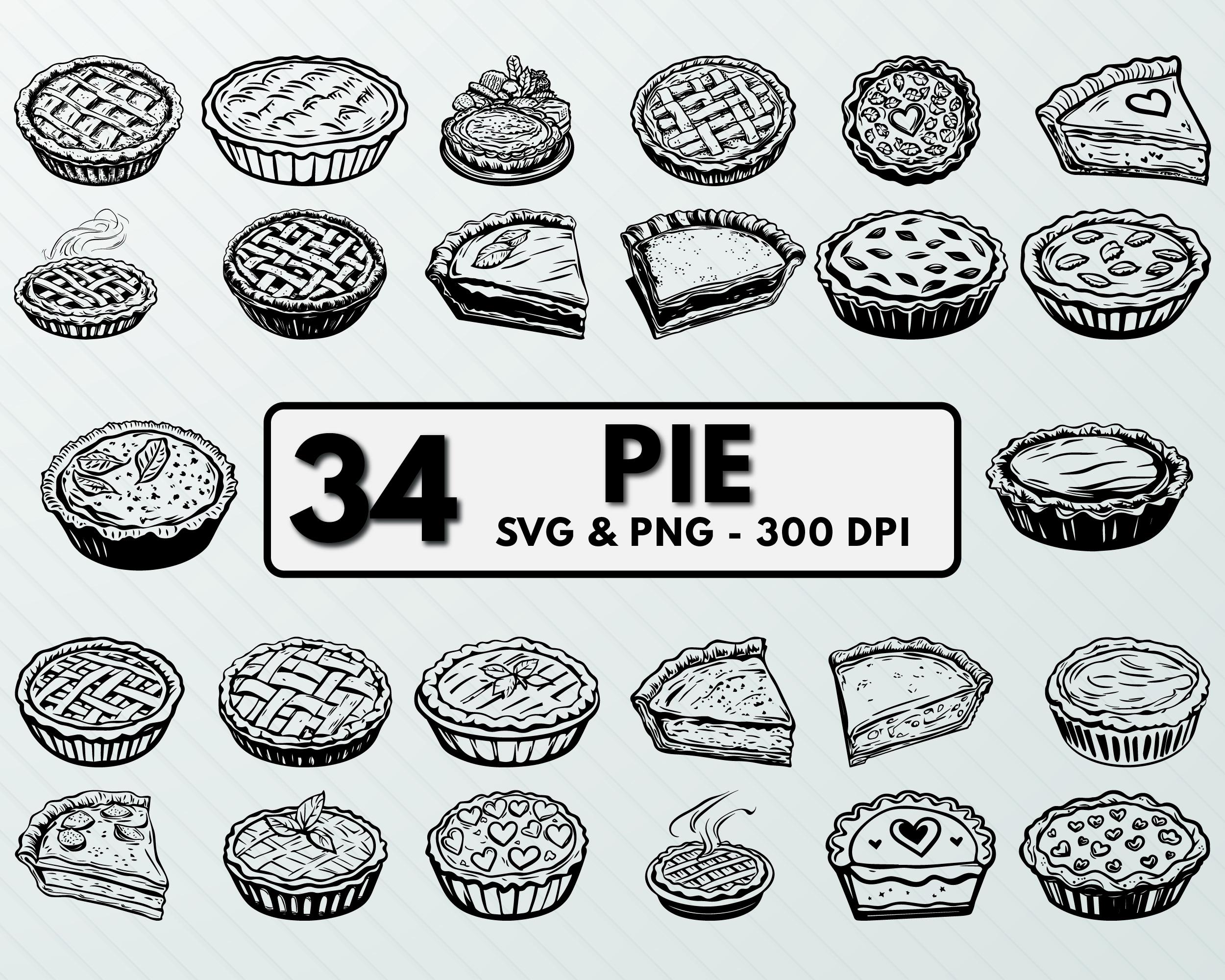 Pie Clipart: SVG PNG Bundle, Pie Decal Cut Files - Etsy