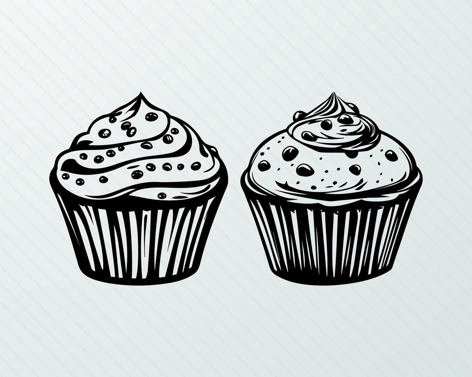 Muffin SVG PNG Bundle: Clipart Silhouette Vector Cut Files - Etsy