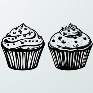 Muffin SVG PNG Bundle: Clipart Silhouette Vector Cut Files - Etsy