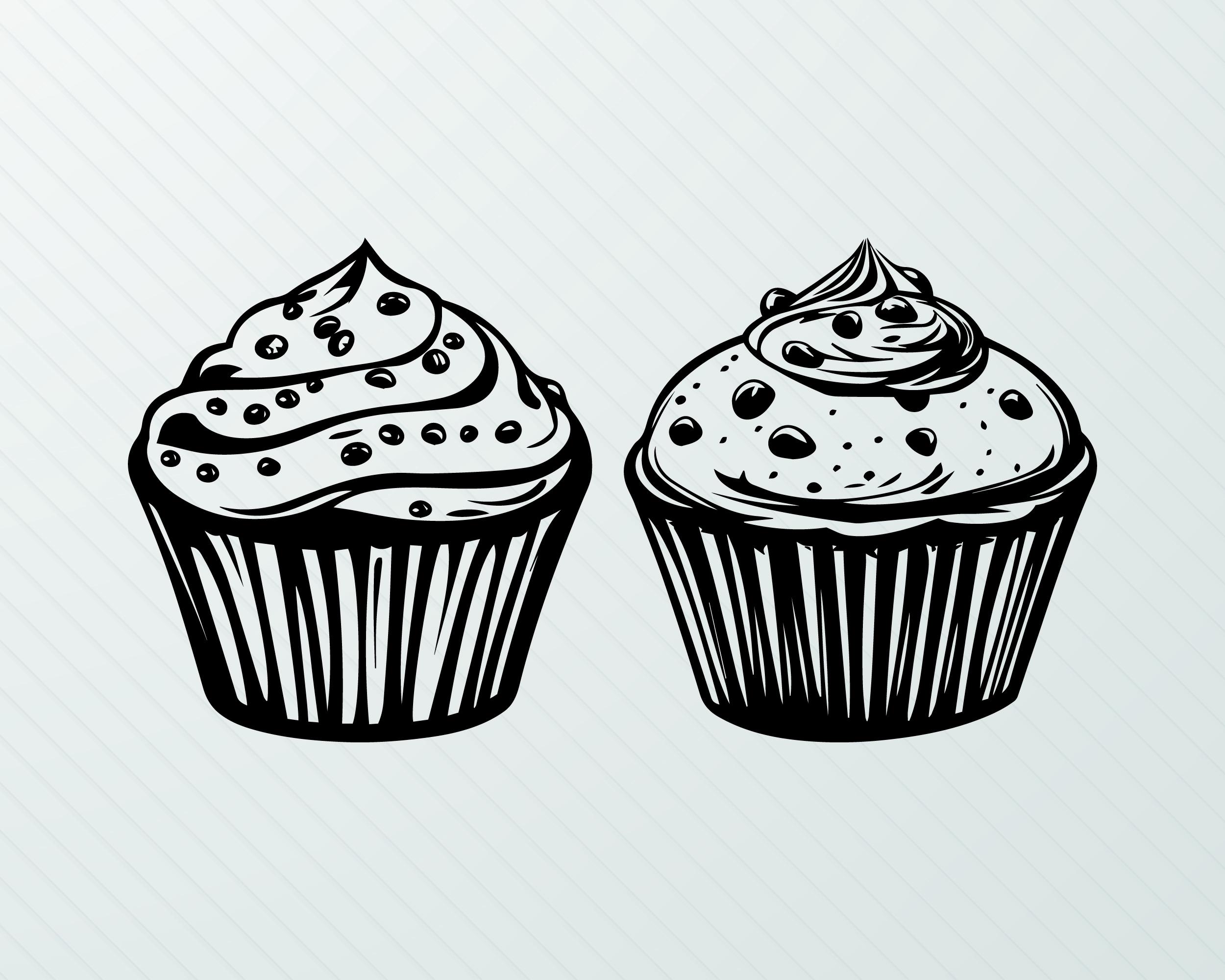 Muffin SVG PNG Bundle: Clipart Silhouette Vector Cut Files - Etsy