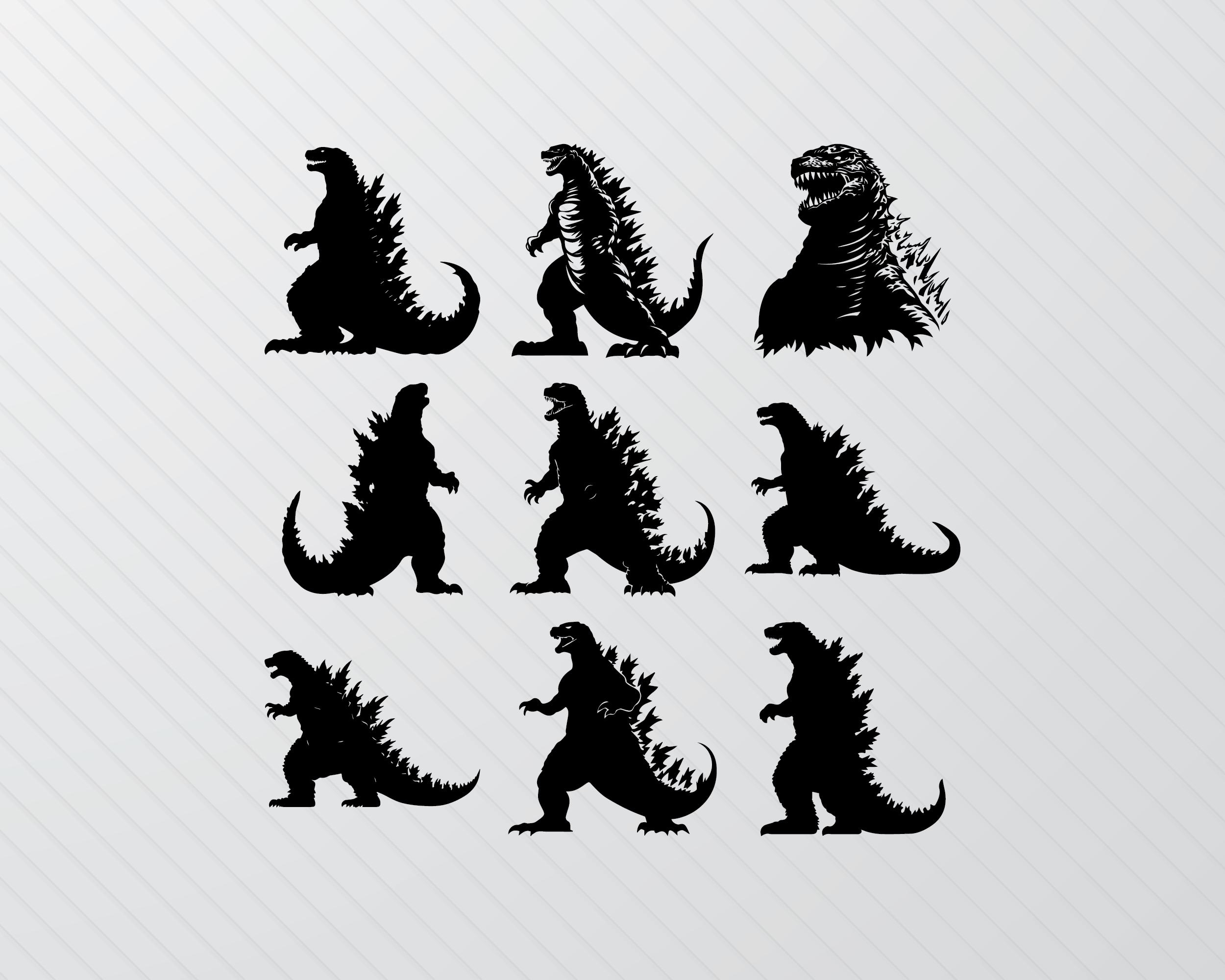Godzilla Silhouette Bundle: SVG, PNG Cut Files - Etsy
