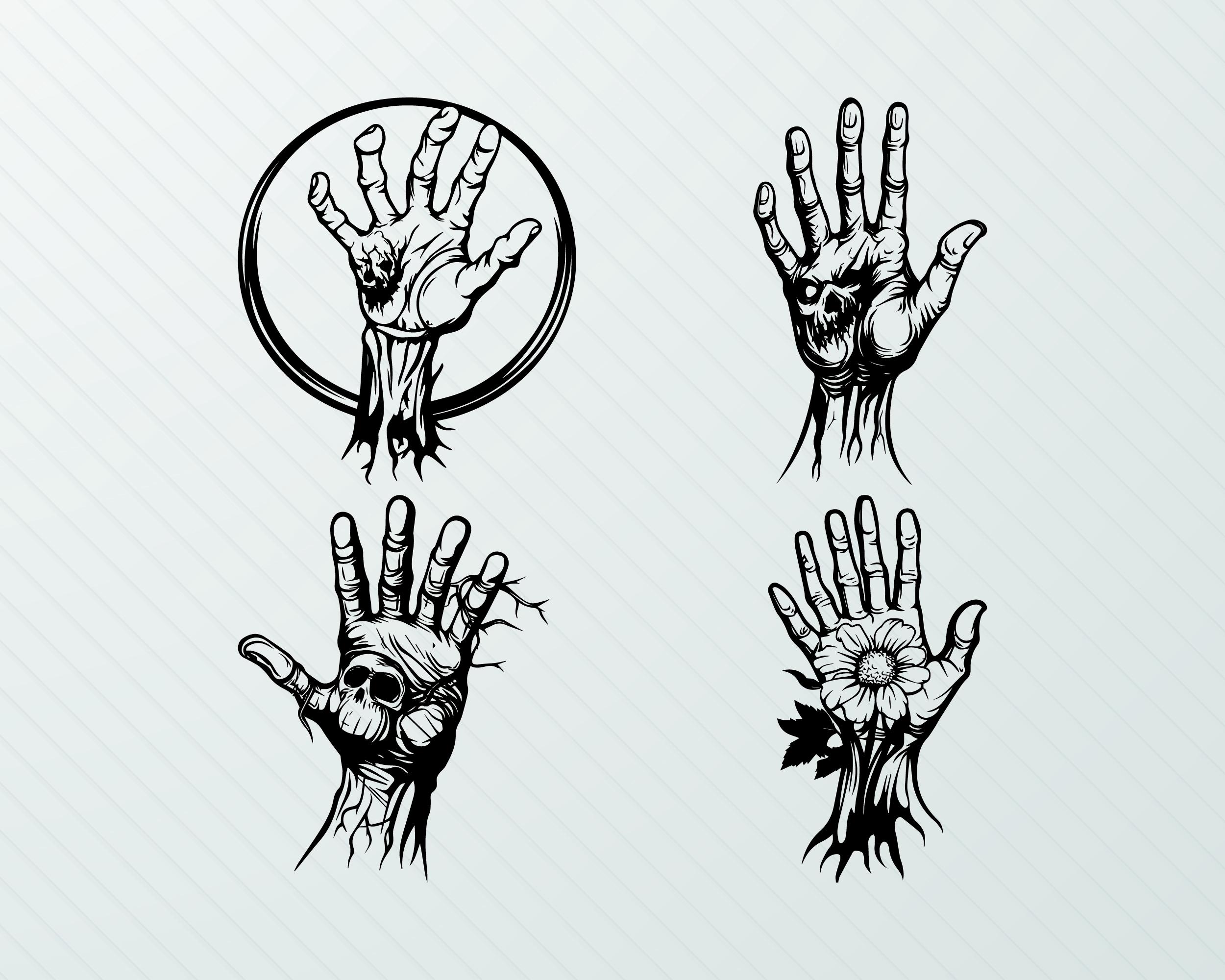 Zombie Hand Svg Png Bundle, Zombie Hand Clipart, Zombie Hand Silhouette ...