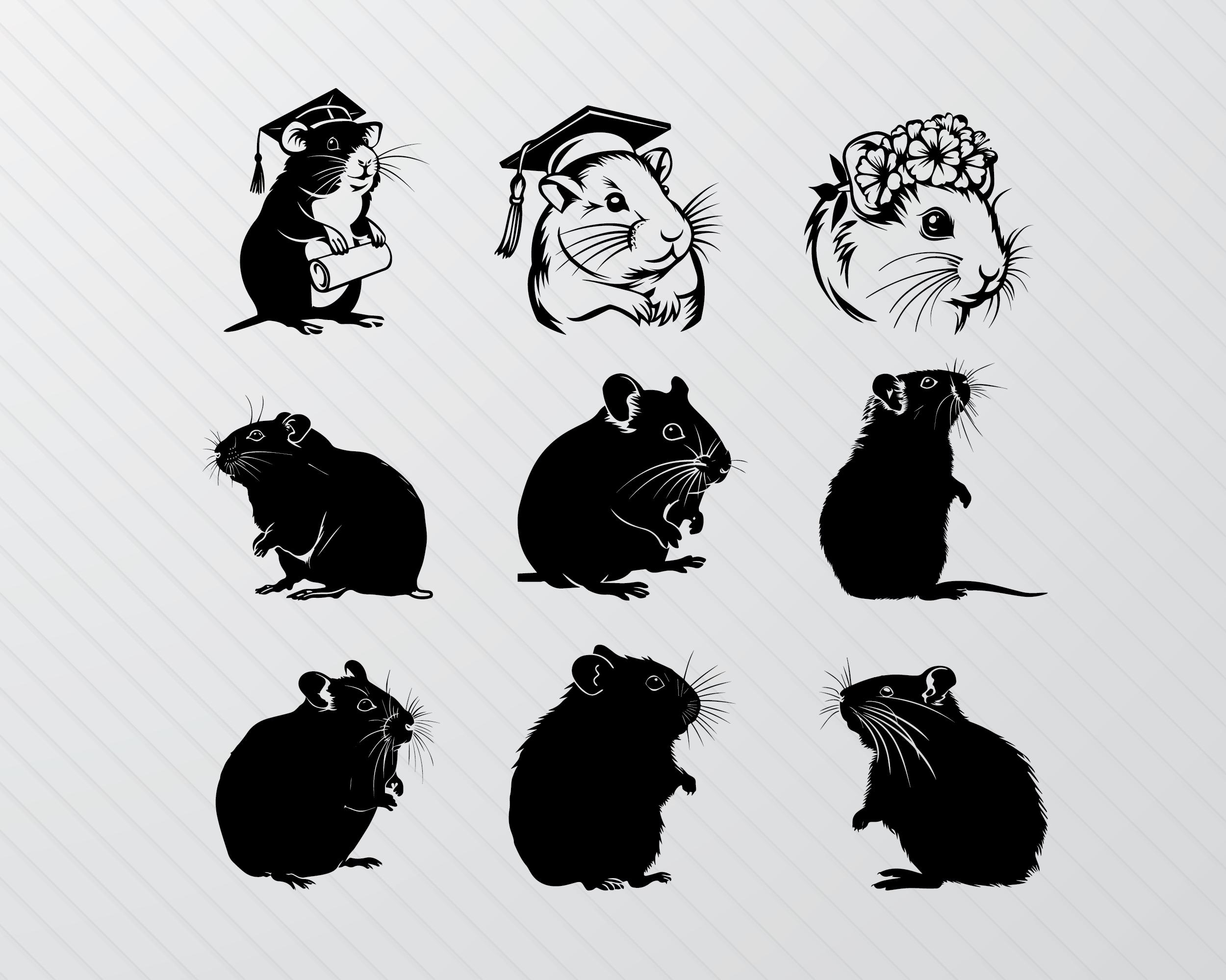 Hamster Silhouette Svg, Hamster Svg Cut File, Hamster Clipart, Hamster ...