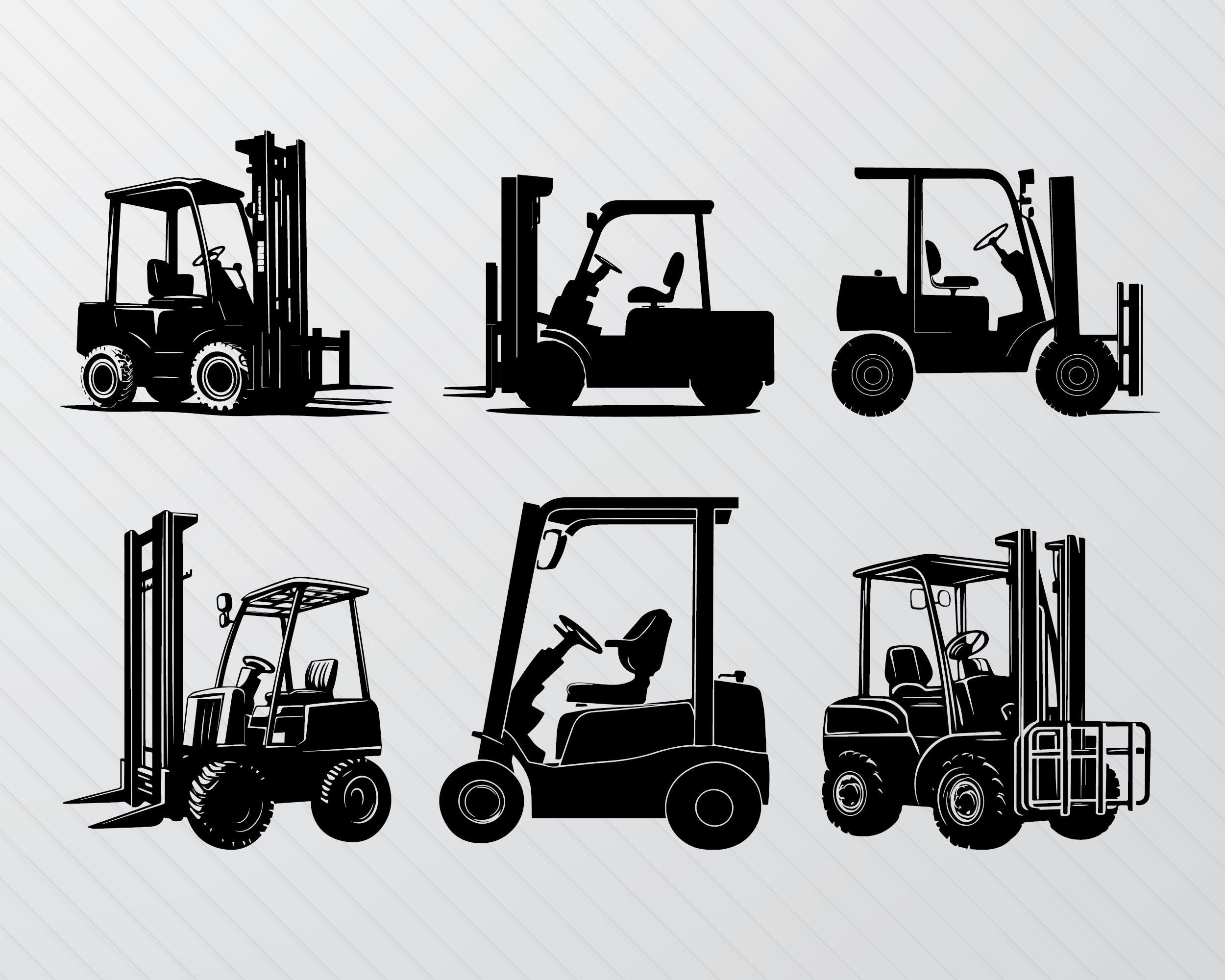 Forklift Svg Bundle, Forklift Silhouette Art, Forklift Clipart Png ...