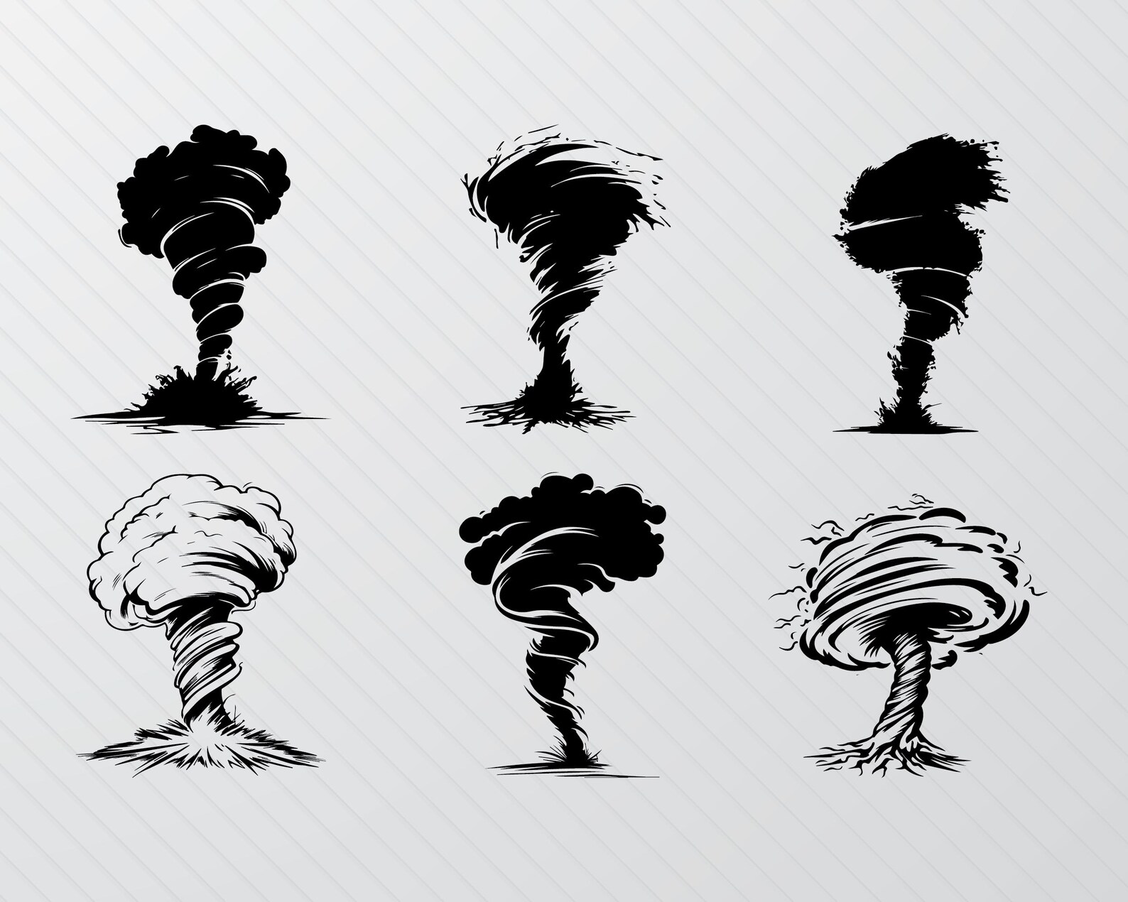 Tornado SVG Cut Files: Cyclone Silhouette Clipart (PNG, Vector) - Etsy