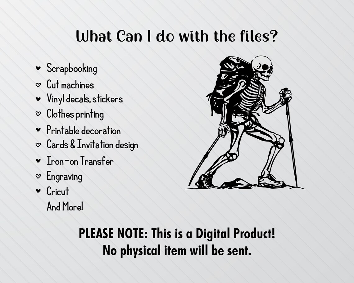 Skeleton Hiker Silhouette, Hiker Svg Bundle, Hiking Clipart Png ...