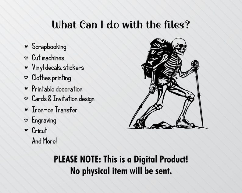 Skeleton Hiker Silhouette, Hiker Svg Bundle, Hiking Clipart Png ...
