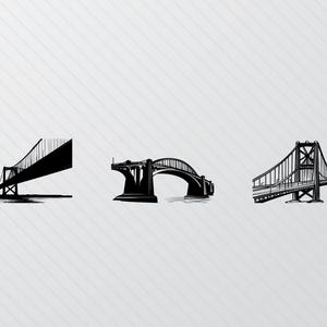 Bridge SVG Bundle: Silhouette Art, Clipart, Vector (digital Download ...