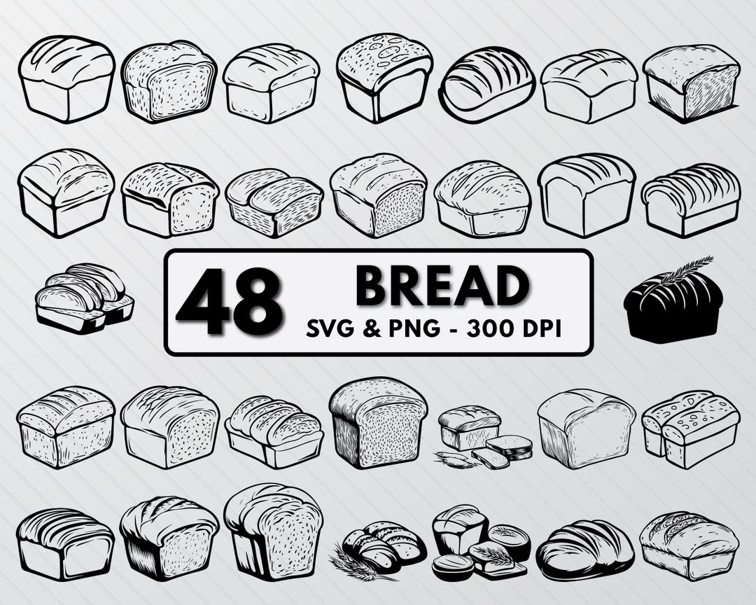 Bread Silhouette, Bread Svg Bundle, Bread Clipart, Bread Png, Bread ...